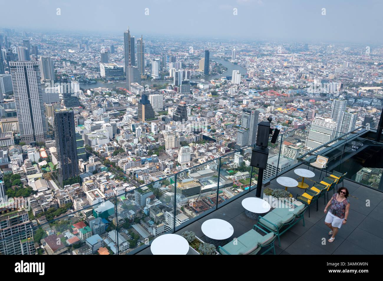 Surrounding panoramic views from the 78th floor of the King Power Maha ...