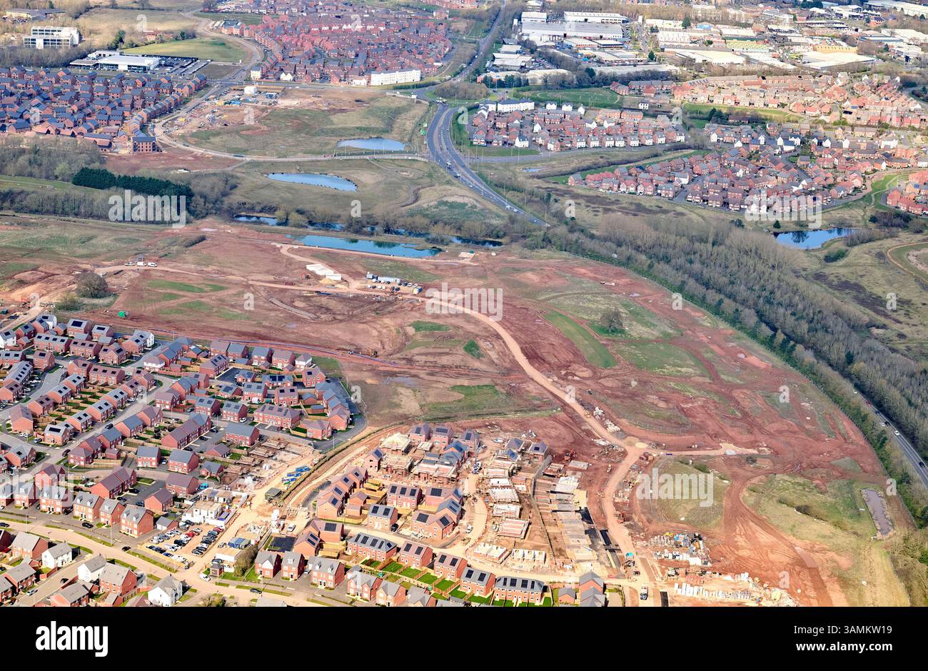 An arial view of new housing and residential expansion at Bishops Tatchbrook, south of ...