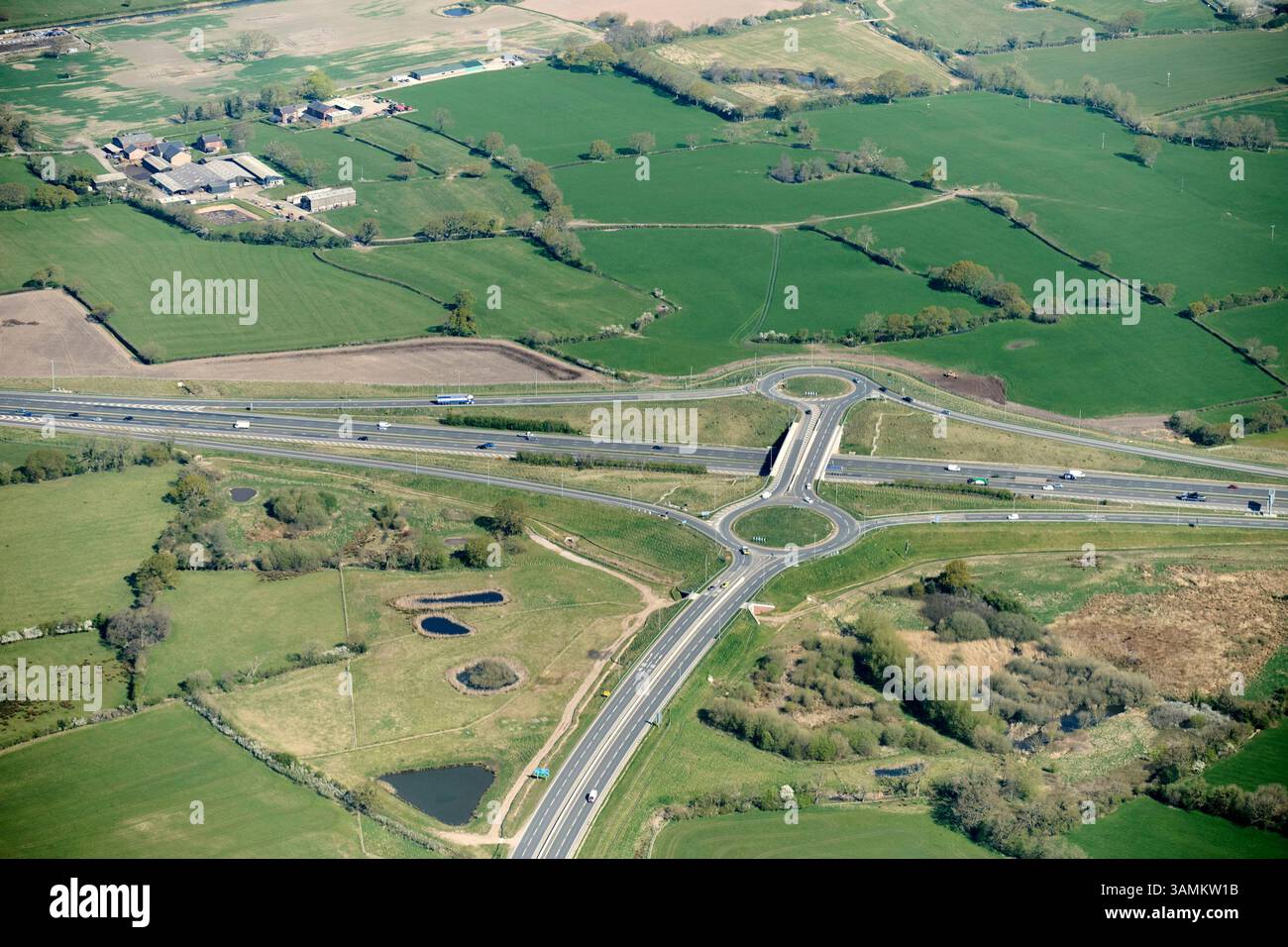 The new Junction 2 on the M55 Motorway, Preston, Lancashire, north west ...
