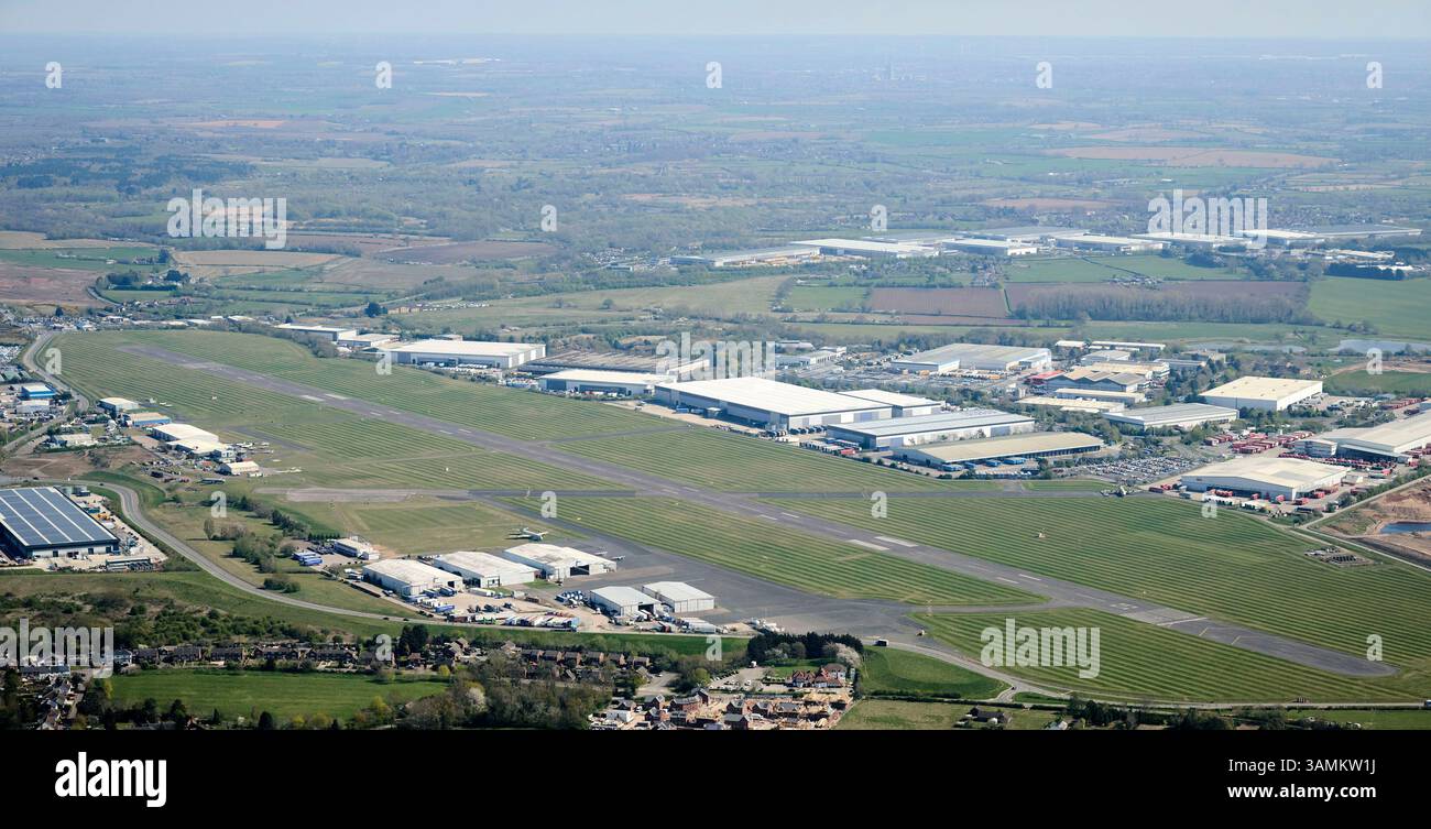An aerial view of Coventry Airport, West Midlands, England, UK Stock ...