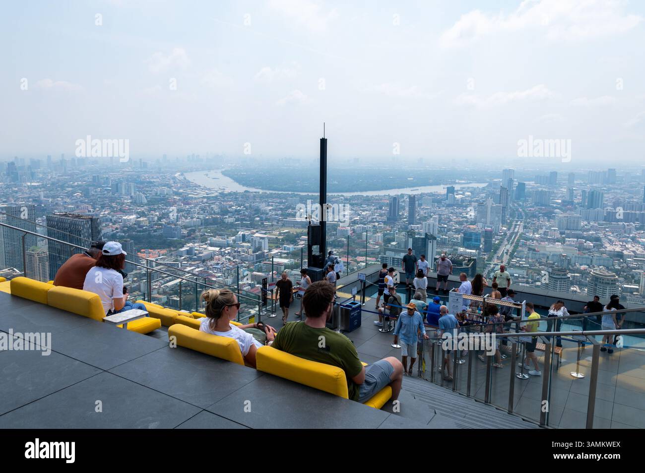 Surrounding panoramic views and the bend of the Chao Phraya River the ...