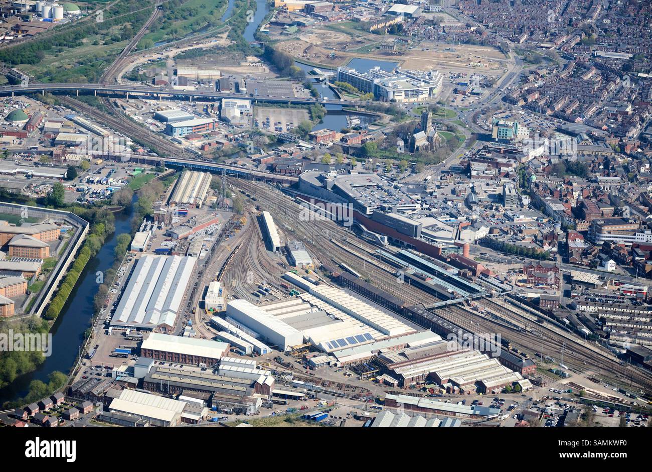 The Wabtec railway works and station in the City of Doncaster, south ...