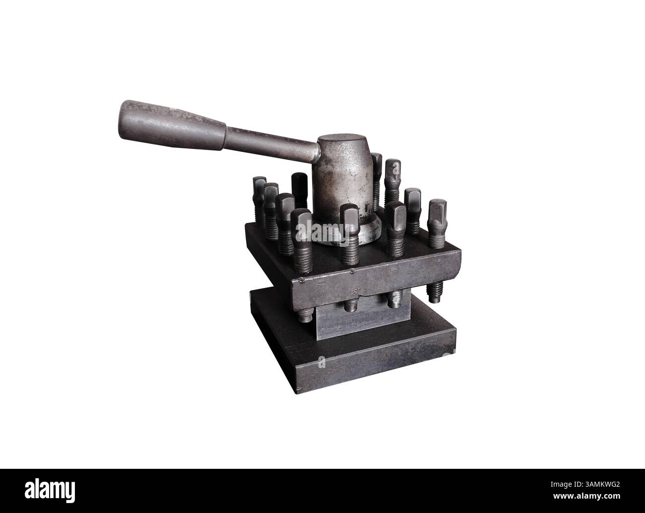 Quick change tool post of metal lathe, quick change tool isolated on ...