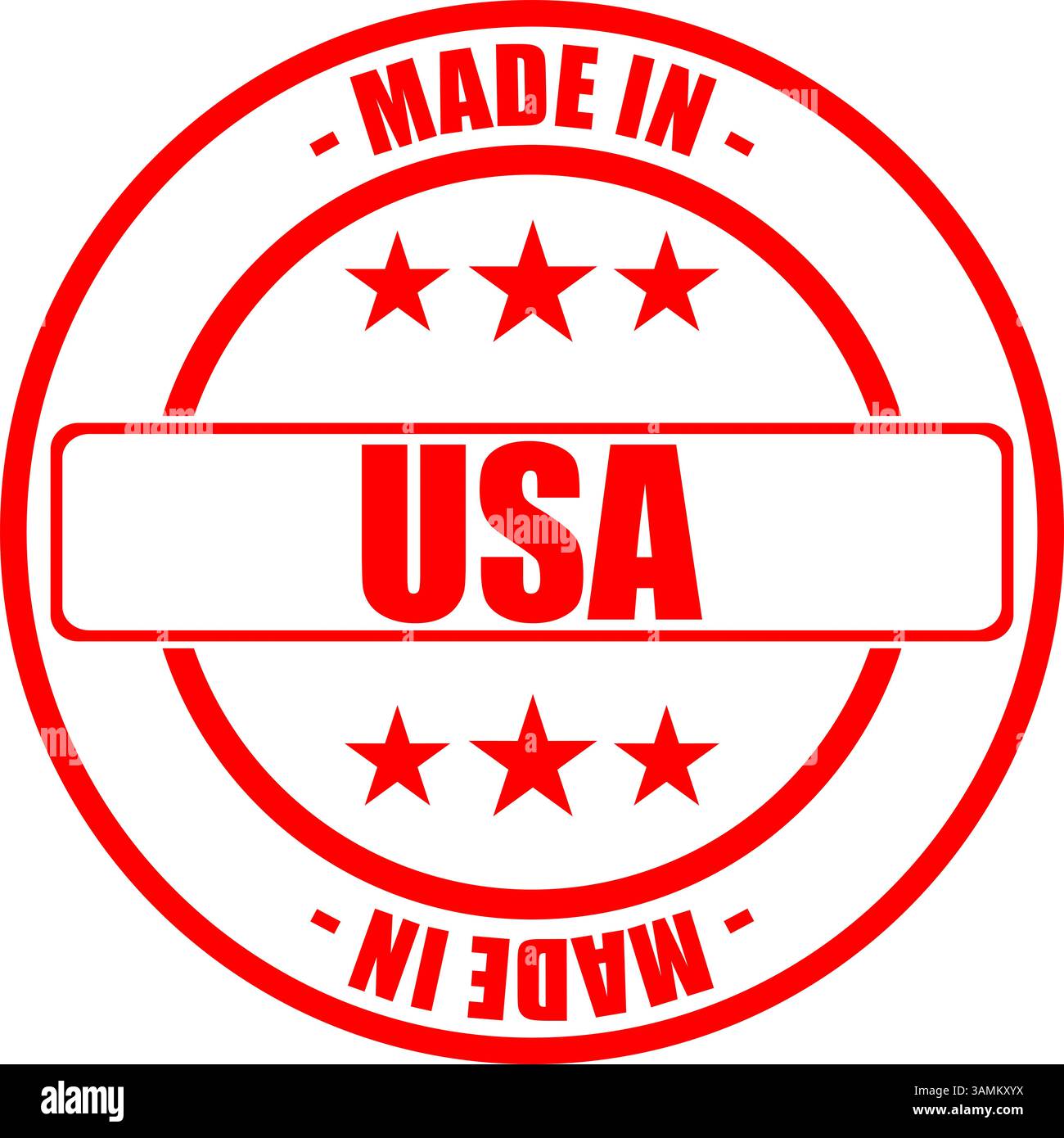 MADE IN USA stamp isolated on white, red color text seal Stock Photo ...
