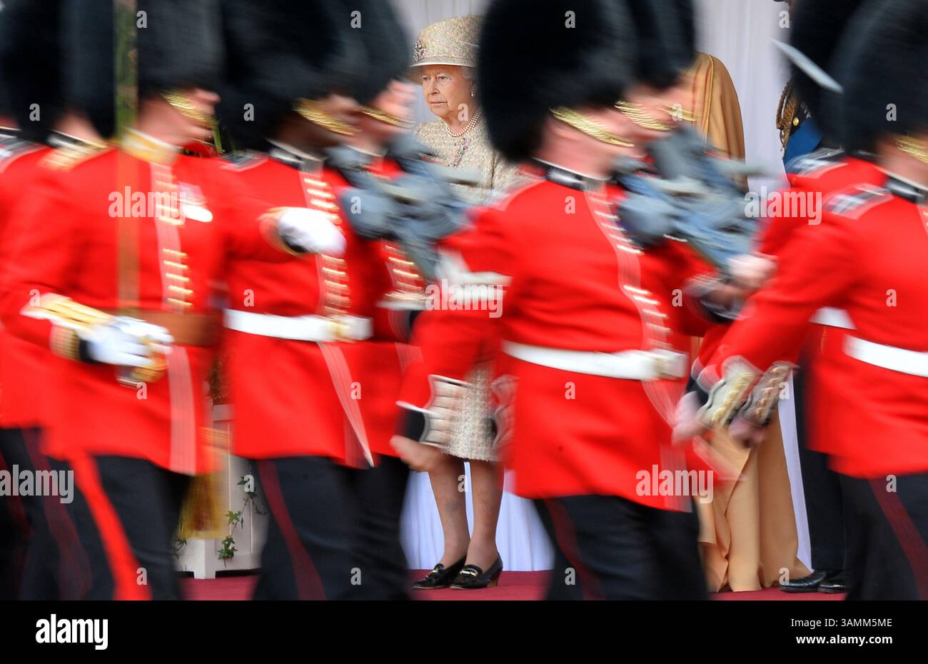 April 30, 2013 - Windsor, Berkshire, England - Members of the 1st Battalion Welsh Guards march ...