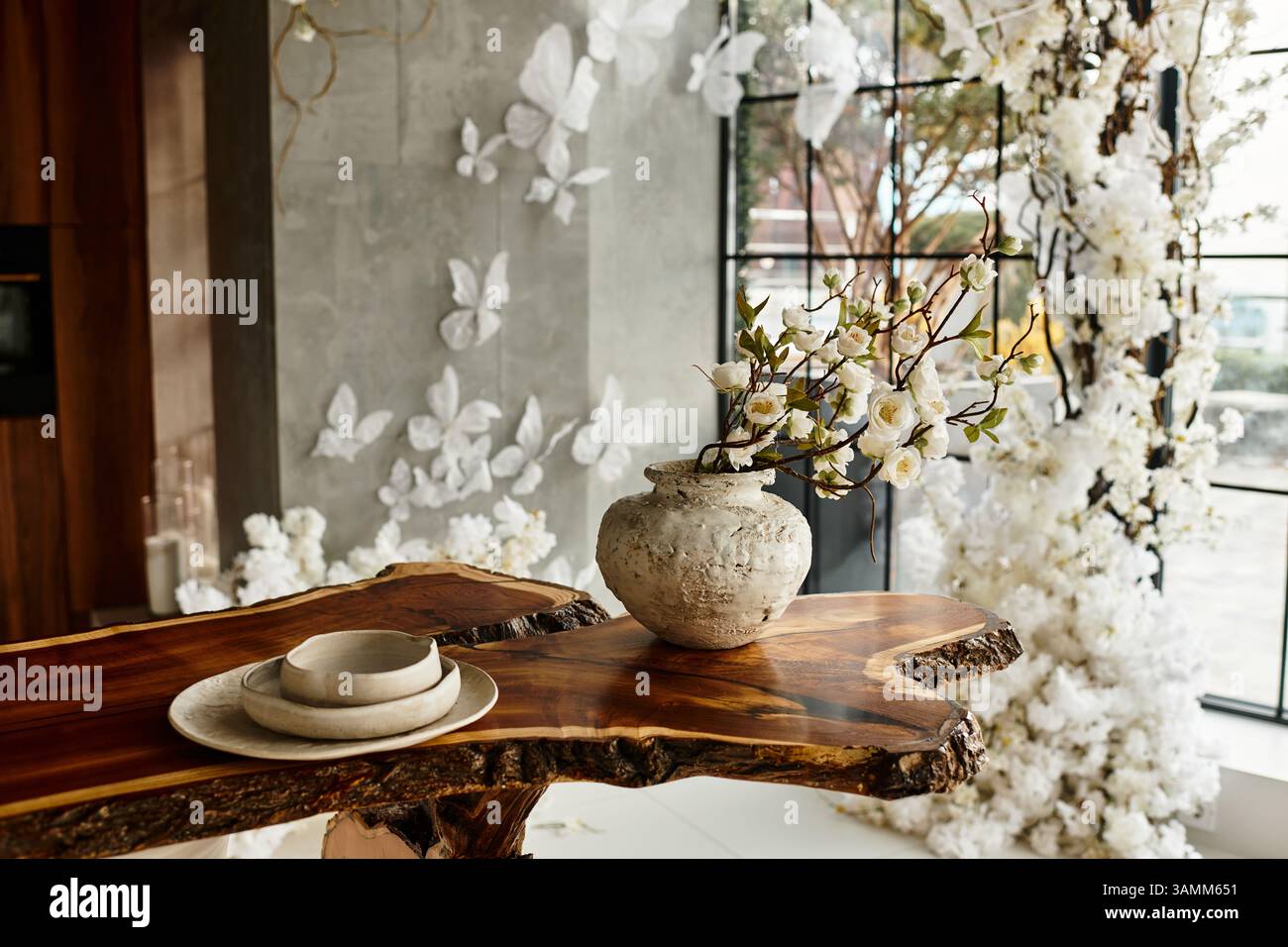 Colorful wedding decorations elevate an elegant display of delicate ...