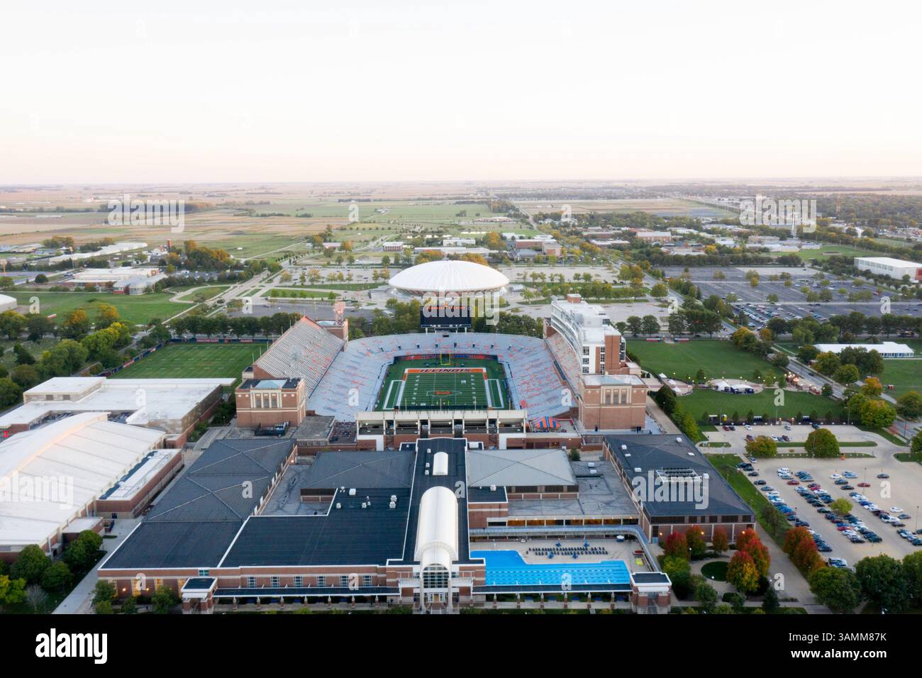 Chicago, USA - 24 September 2022: Aerial view of University of Illinois ...