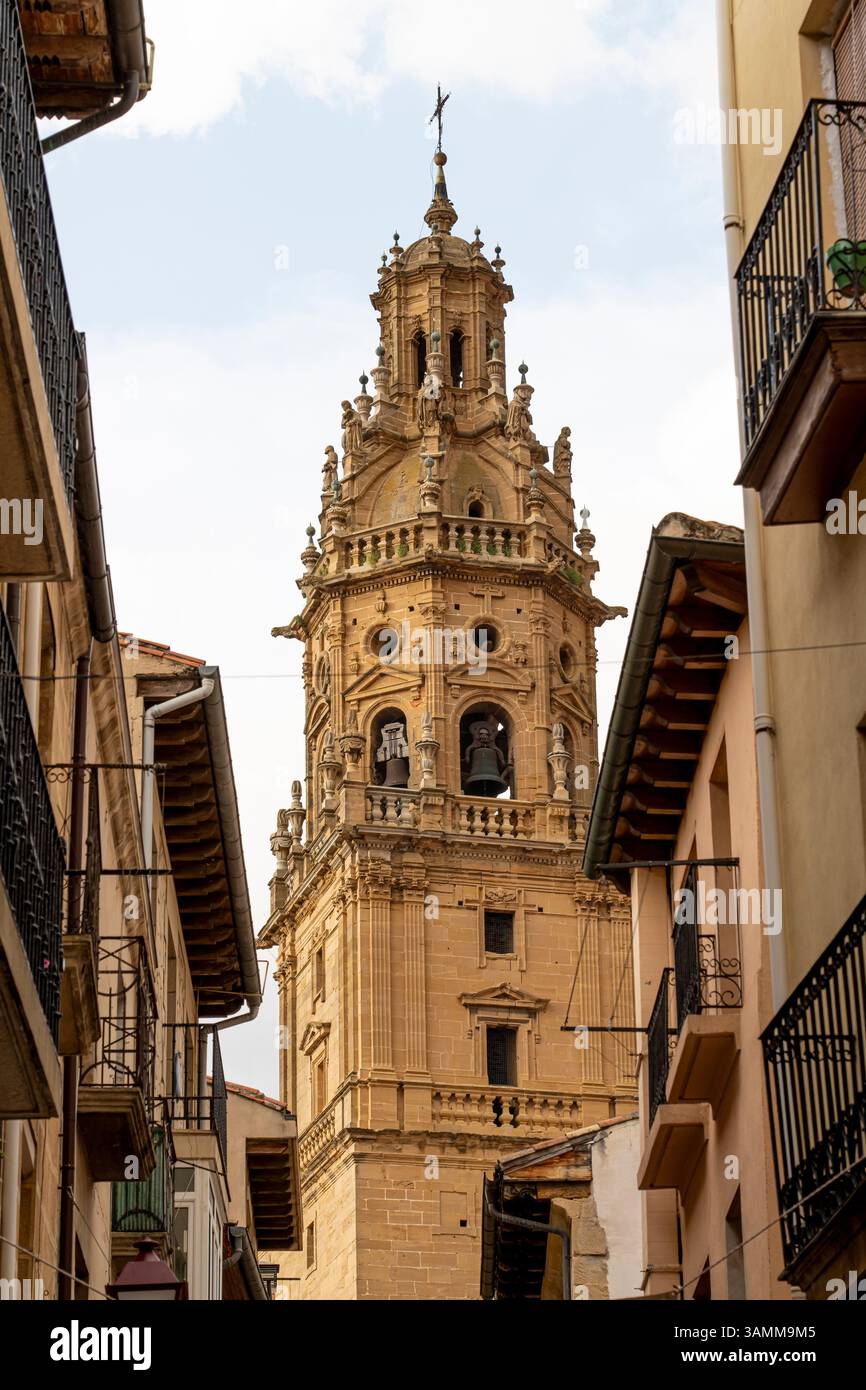 Baroque Tower of Santo Tomás Apostle Church in Haro, Spain Stock Photo ...