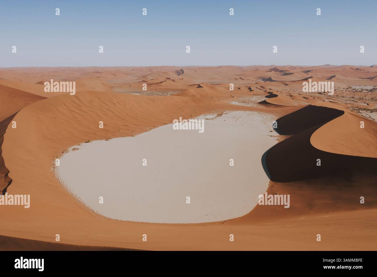 Aerial view of sand dunes and the Lange Wand near Walvis Bay, Namibia ...