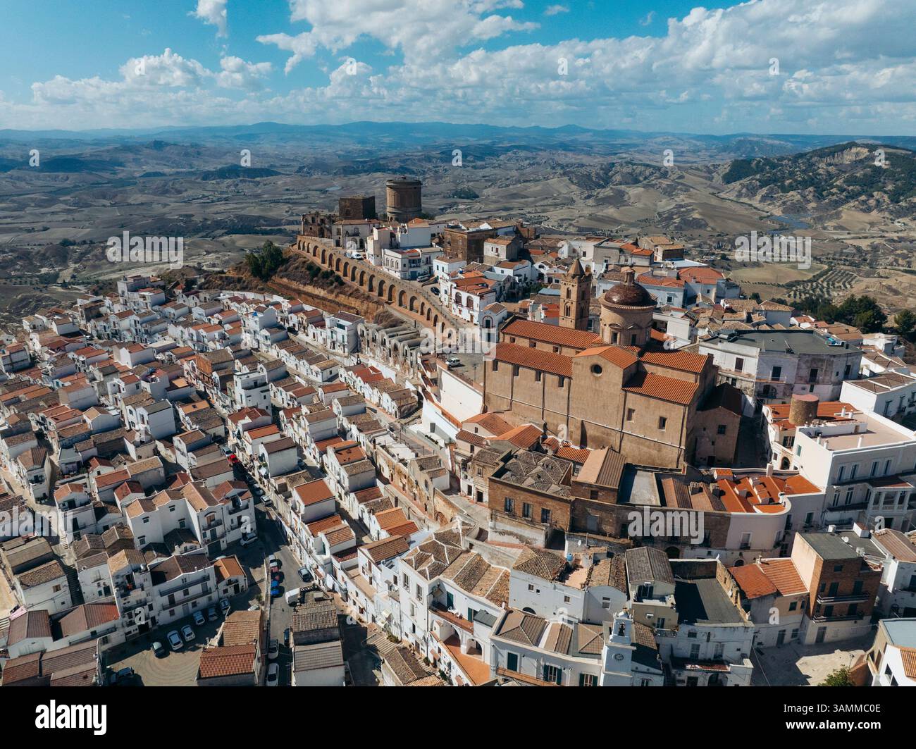 Aerial view of historic medieval buildings and charming rooftops in a ...