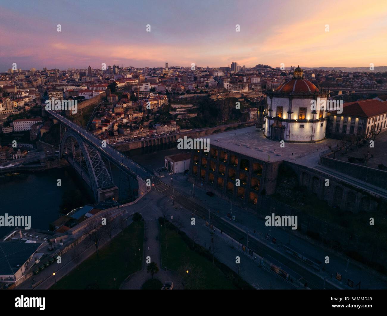 Aerial view of the historic Mosteiro da Serra do Pilar and Dona Maria ...