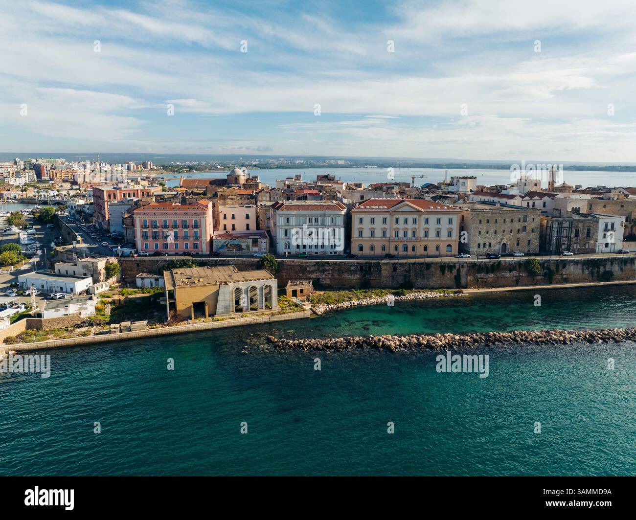 Aerial view of beautiful historic architecture and charming old town ...