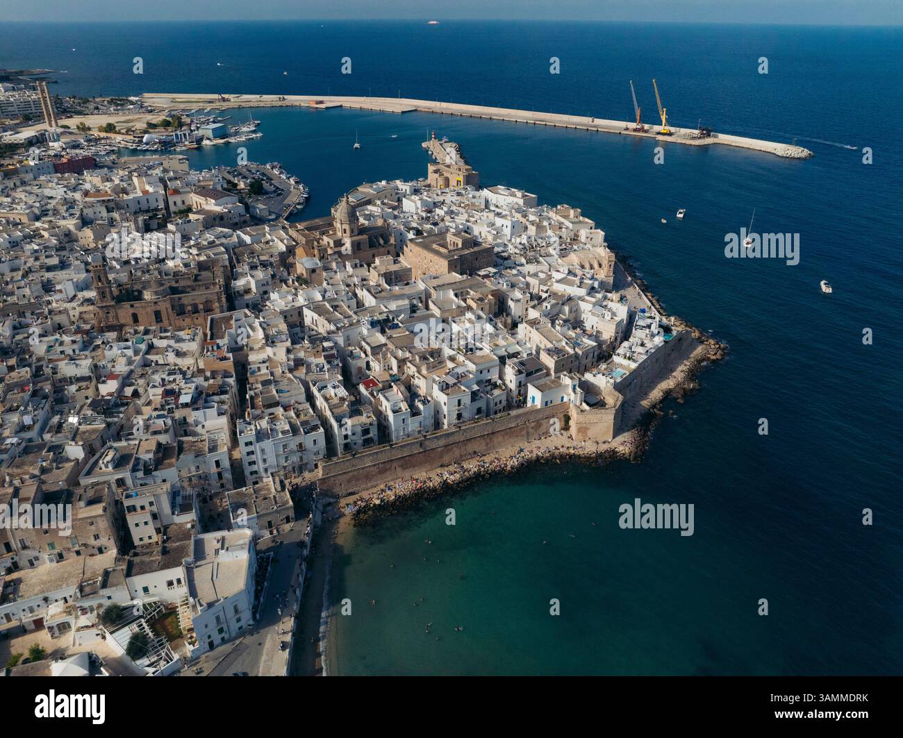 Aerial view of historic old town with beautiful architecture and scenic ...