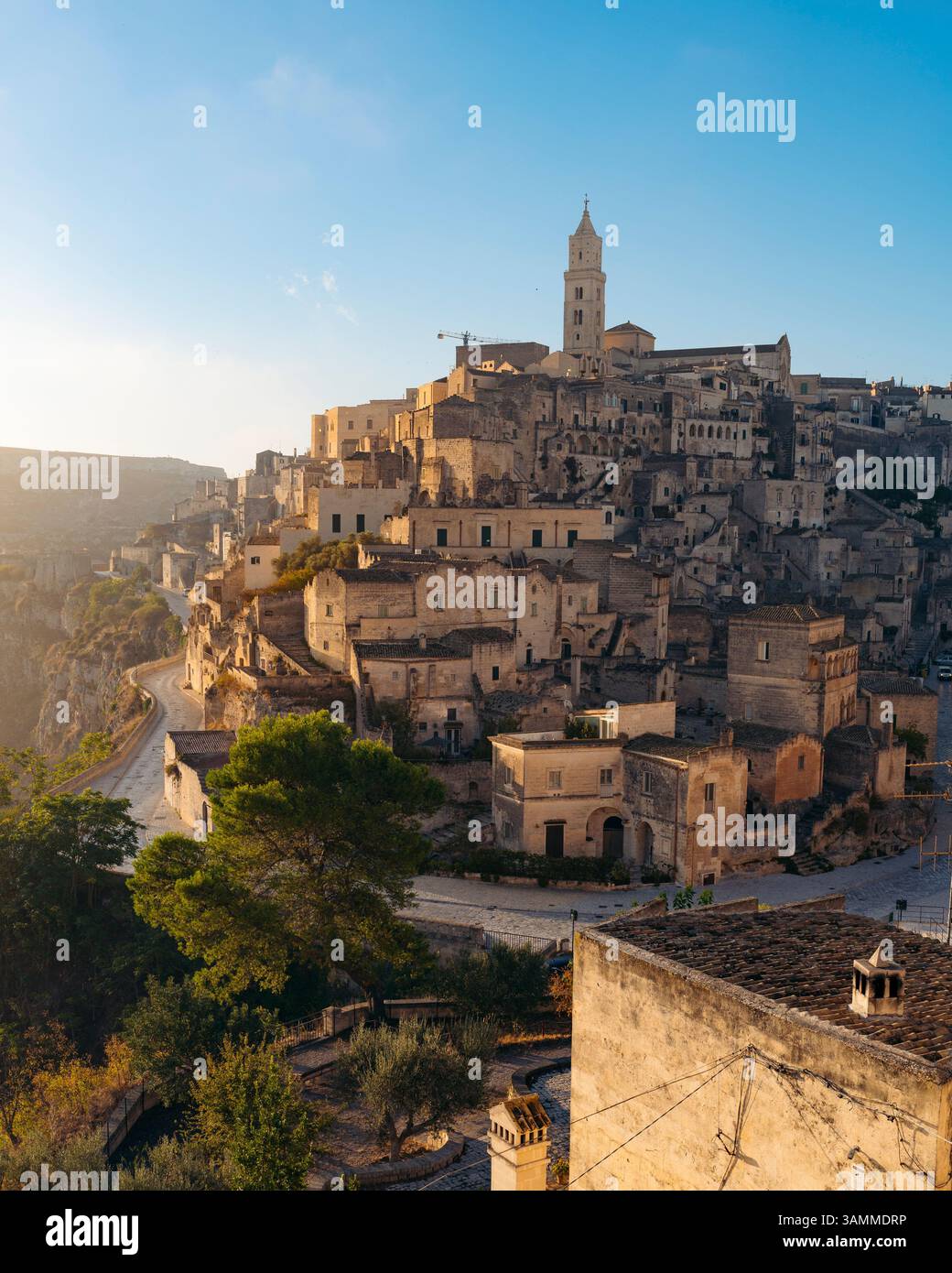 Aerial view of the historic Duomo di Matera cathedral amidst ...