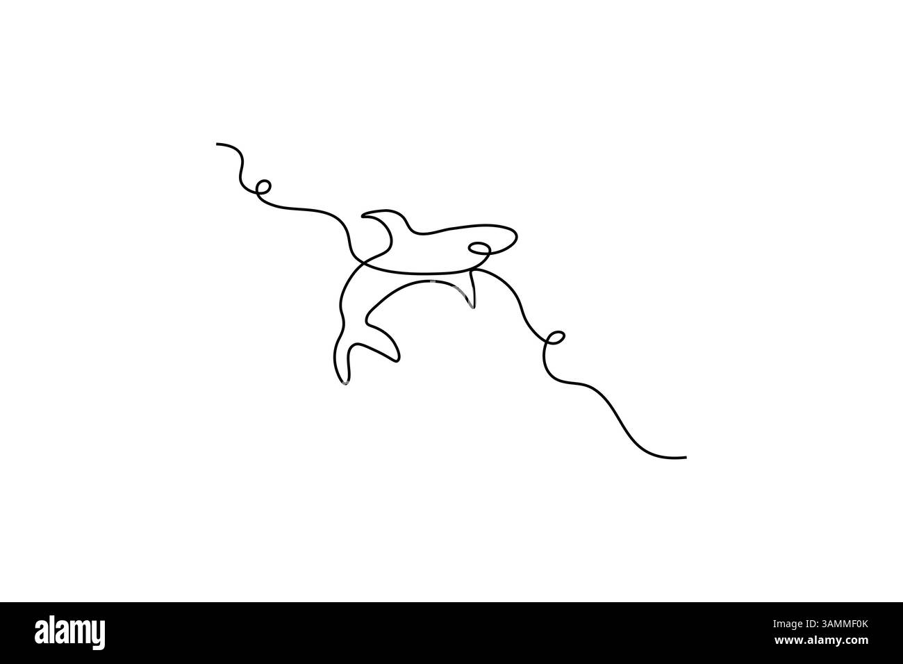 Continuous online drawing of shark fish line art vector creative style ...