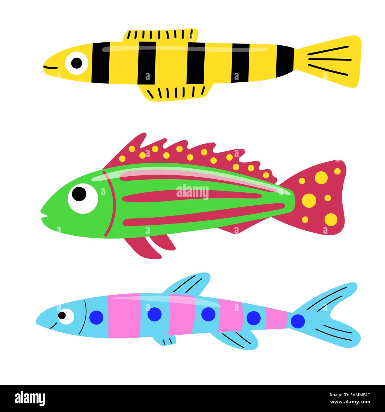 Set of colorful tropical fish. Cartoon fish Stock Vector Image & Art ...