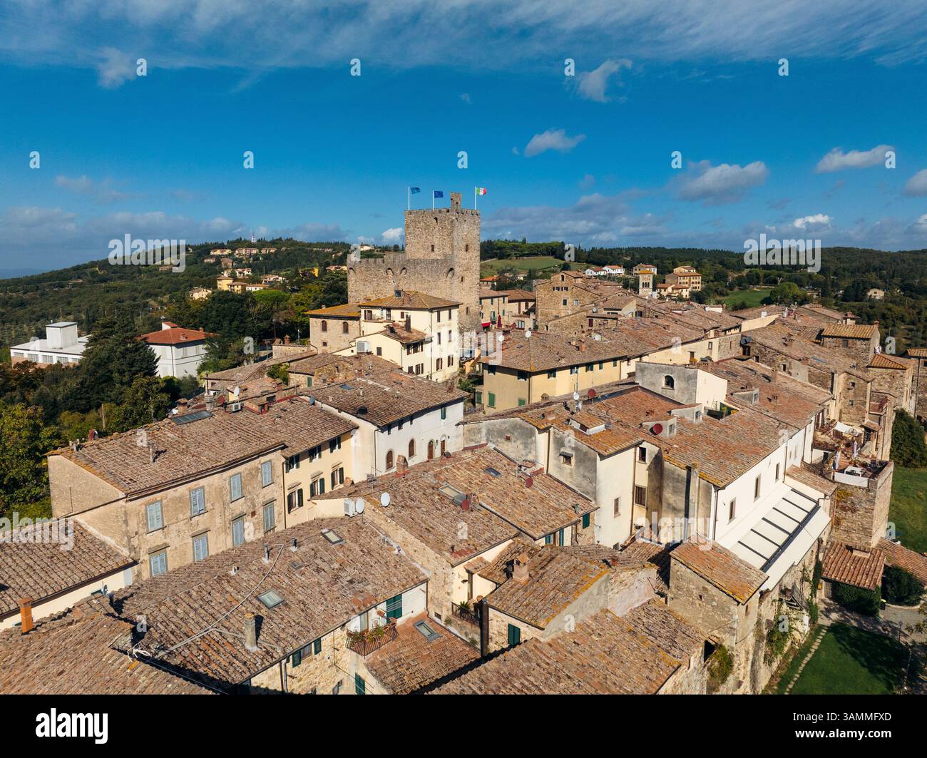 Aerial view of charming medieval old town with picturesque stone ...