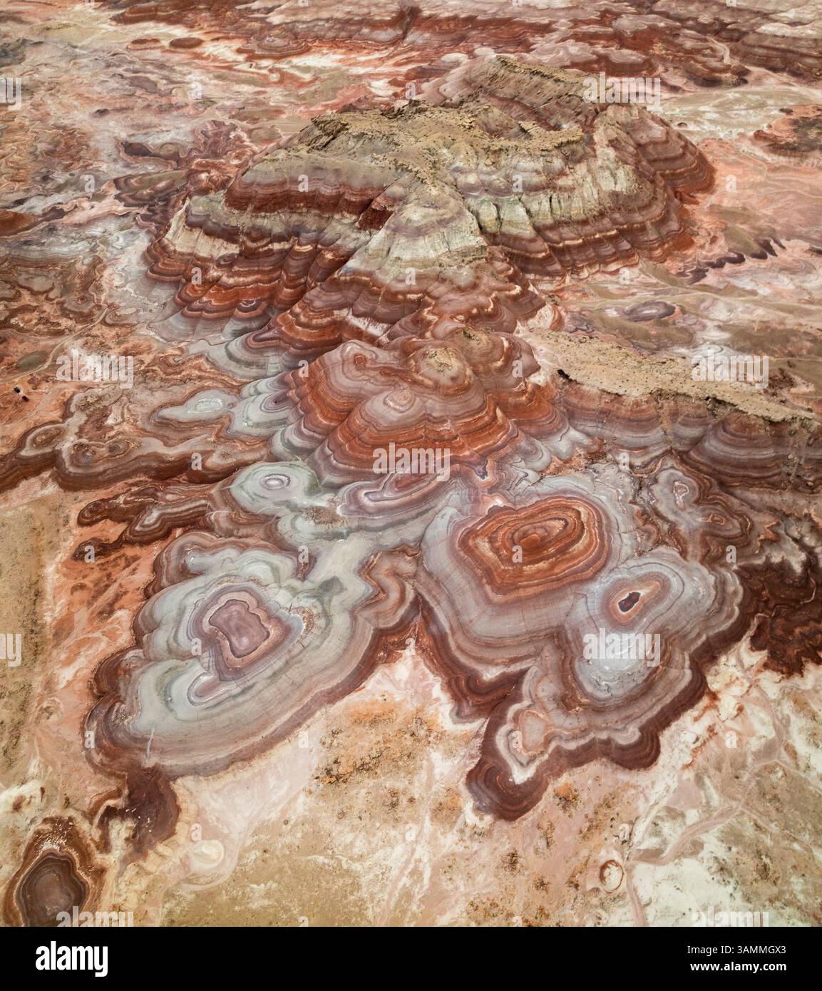 Aerial view of beautiful rock formations and abstract patterns in the ...