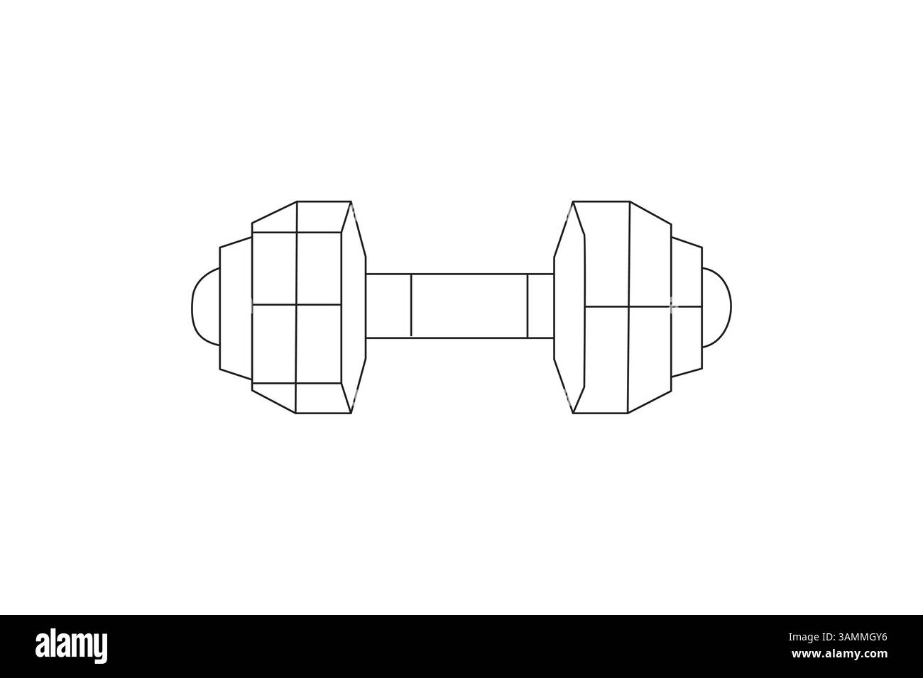 Minimalist dumbbell line drawing for fitness and workout design Stock ...