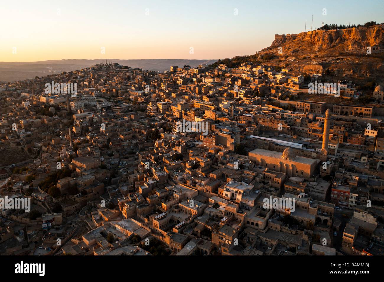 Aerial view of the ancient cityscape with beautiful medieval buildings ...