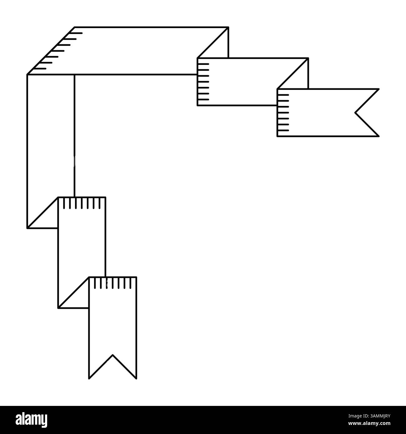 Illustration of ribbon corner. Decorative abstract banner Stock Vector ...