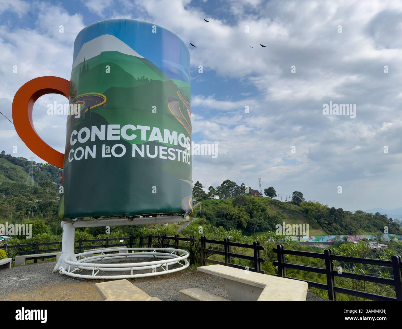 The giant coffee cup at the Mirador Tambo el Privilegio between Pereira ...
