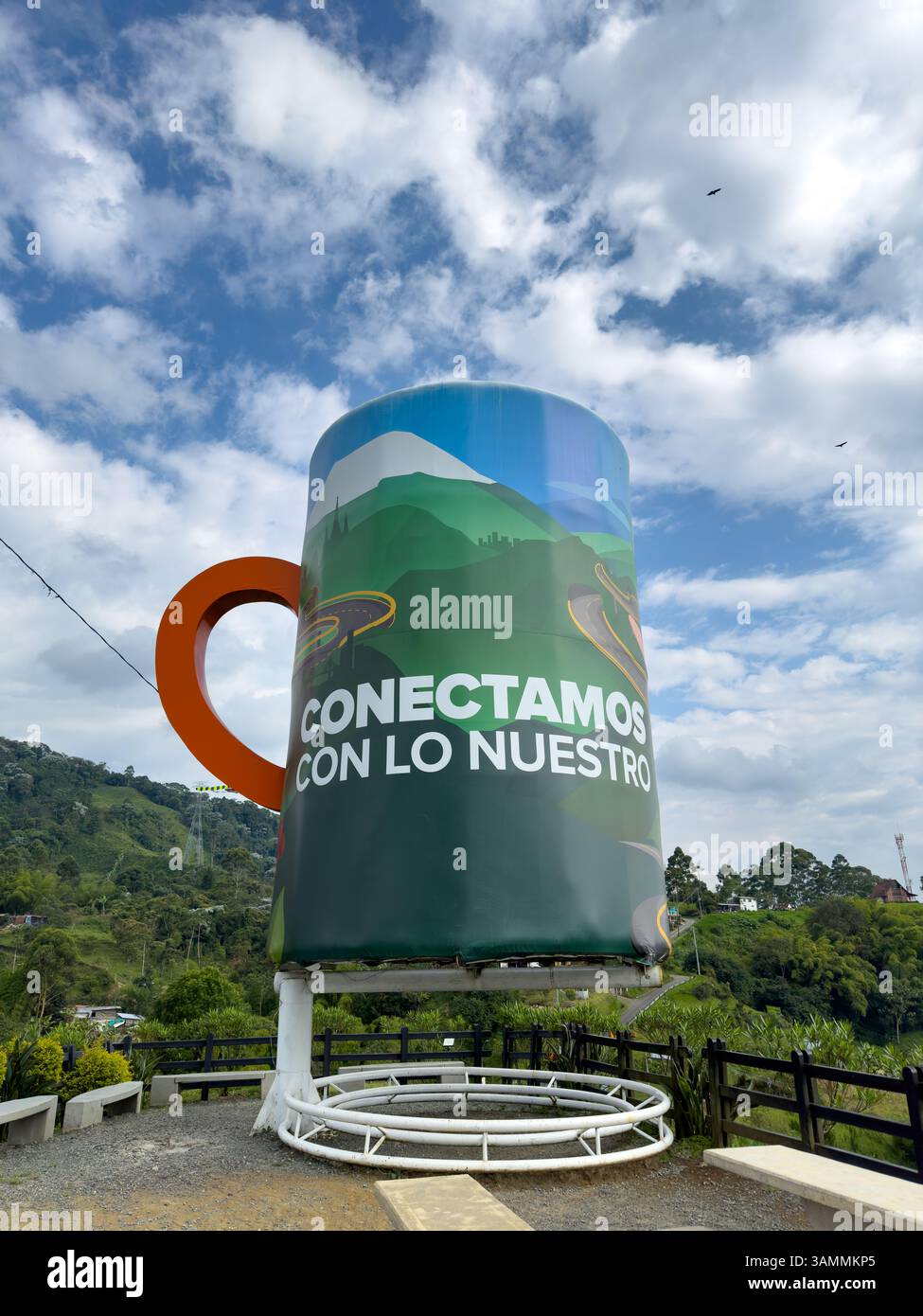 The giant coffee cup at the Mirador Tambo el Privilegio between Pereira ...