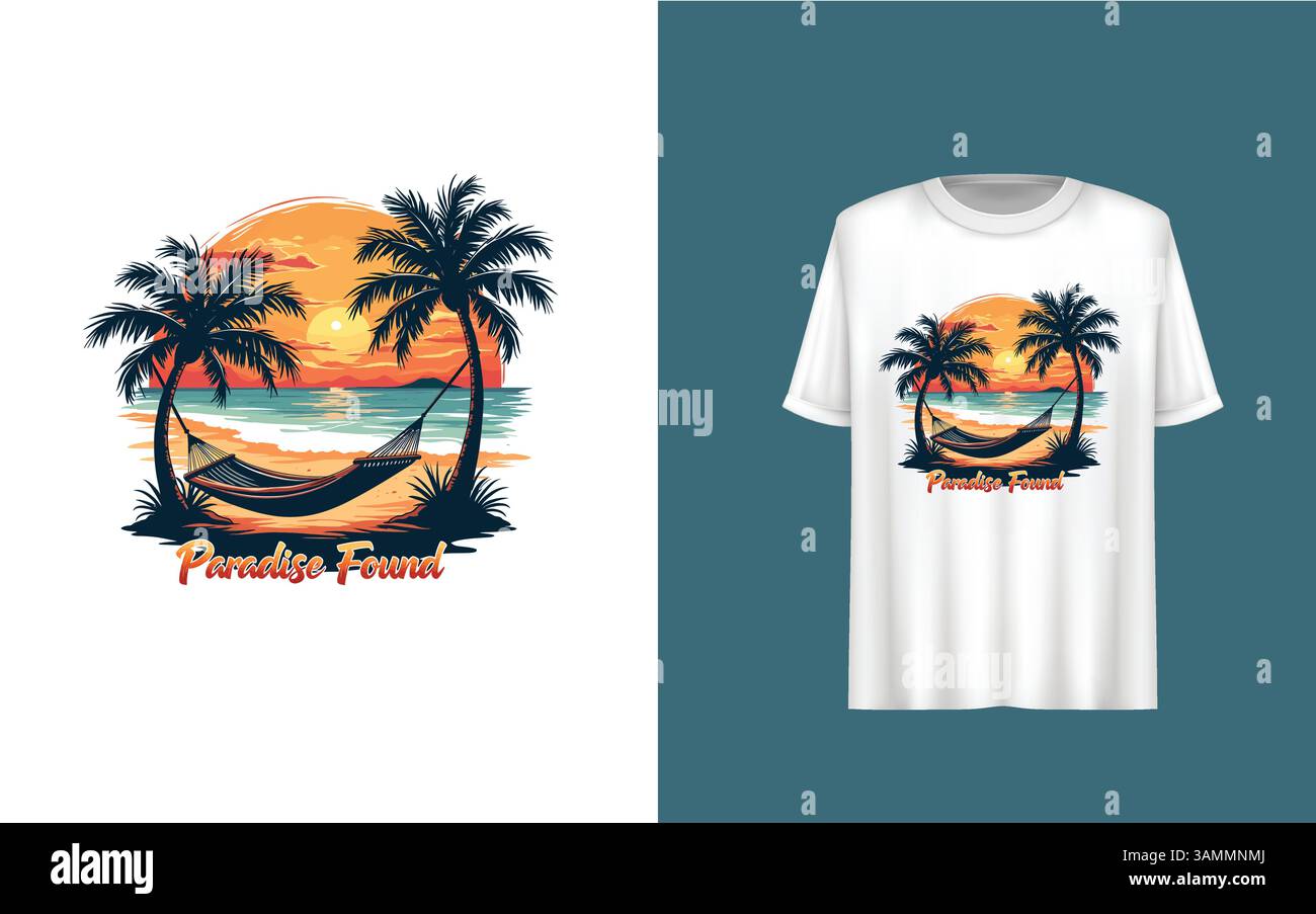 Summer Vibes T-Shirt Design – Tropical Beach Vector for Vacation Print wear Stock Vector Image ...