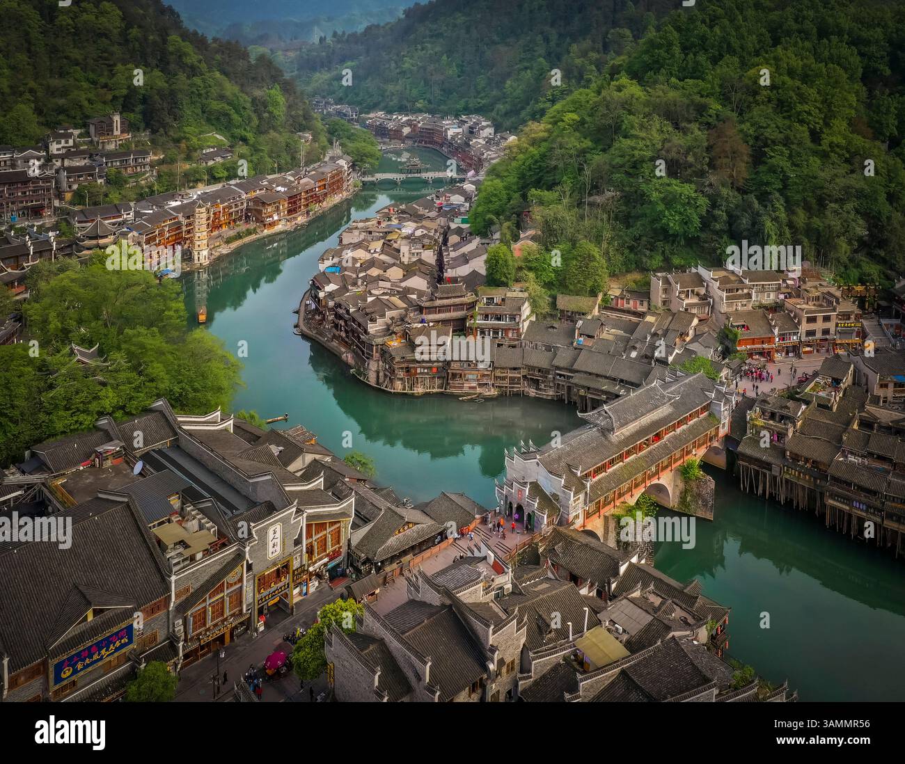 Fenghuang old city river aerial hi-res stock photography and images - Alamy