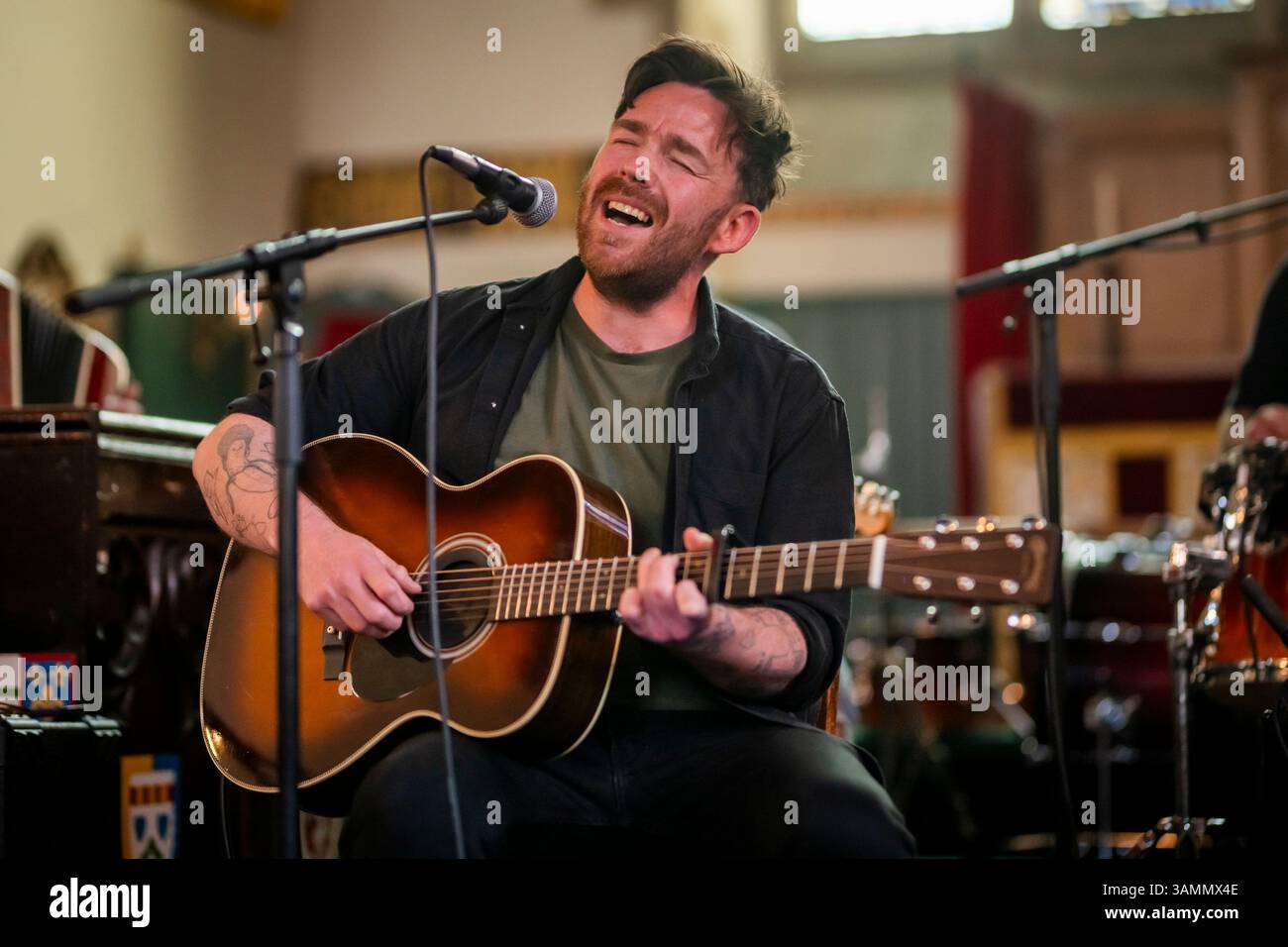 Edinburgh, Scotland. Sat 12 April 2025. Scottish band Haiver performing ...