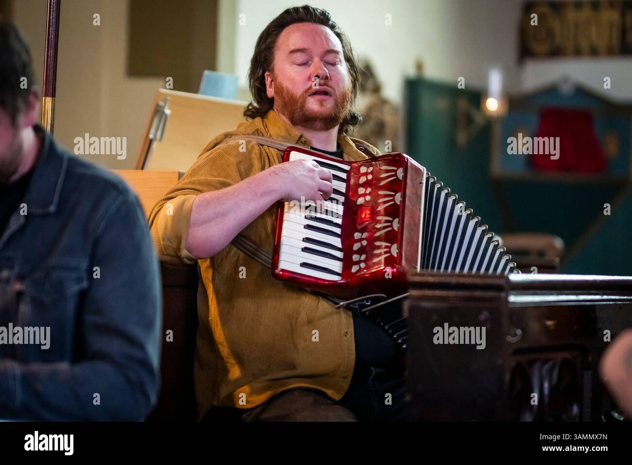 Edinburgh, Scotland. Sat 12 April 2025. Scottish band Haiver performing ...