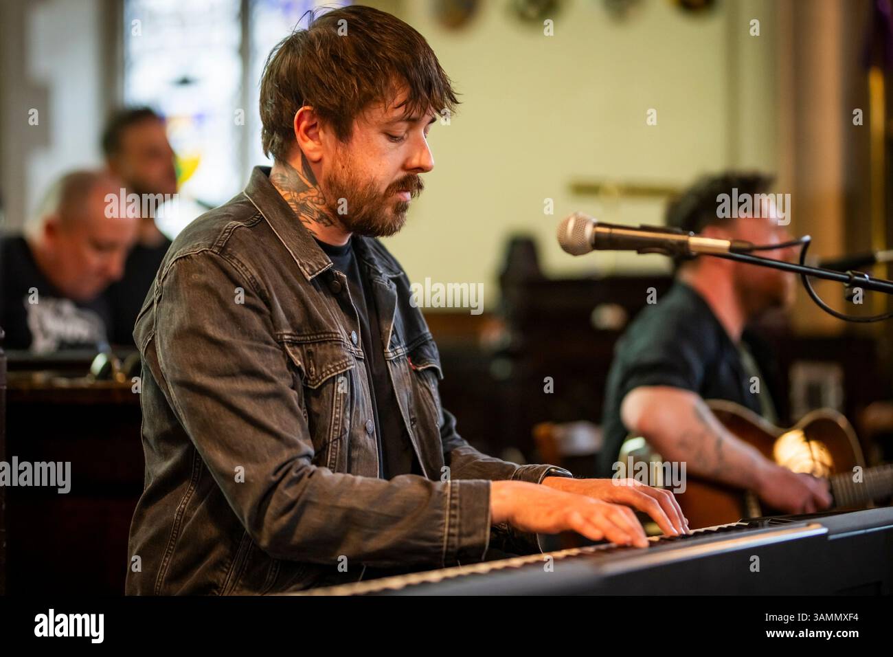 Edinburgh, Scotland. Sat 12 April 2025. Scottish band Haiver performing ...