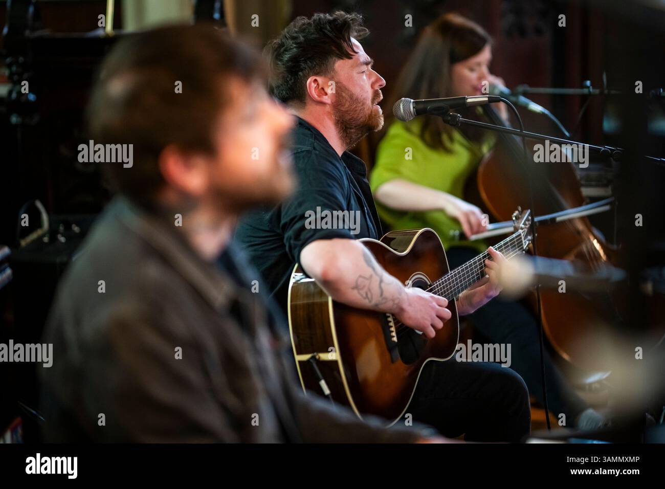 Edinburgh, Scotland. Sat 12 April 2025. Scottish band Haiver performing ...