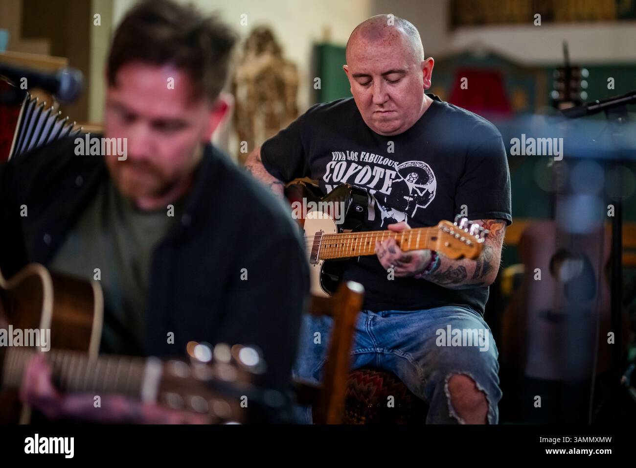 Edinburgh, Scotland. Sat 12 April 2025. Scottish band Haiver performing ...