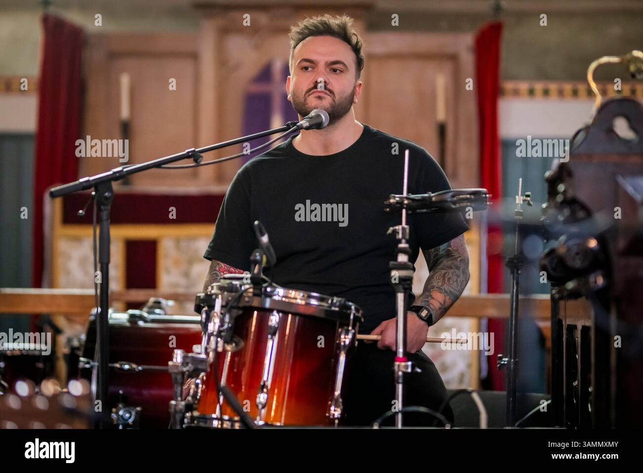 Edinburgh, Scotland. Sat 12 April 2025. Scottish band Haiver performing ...