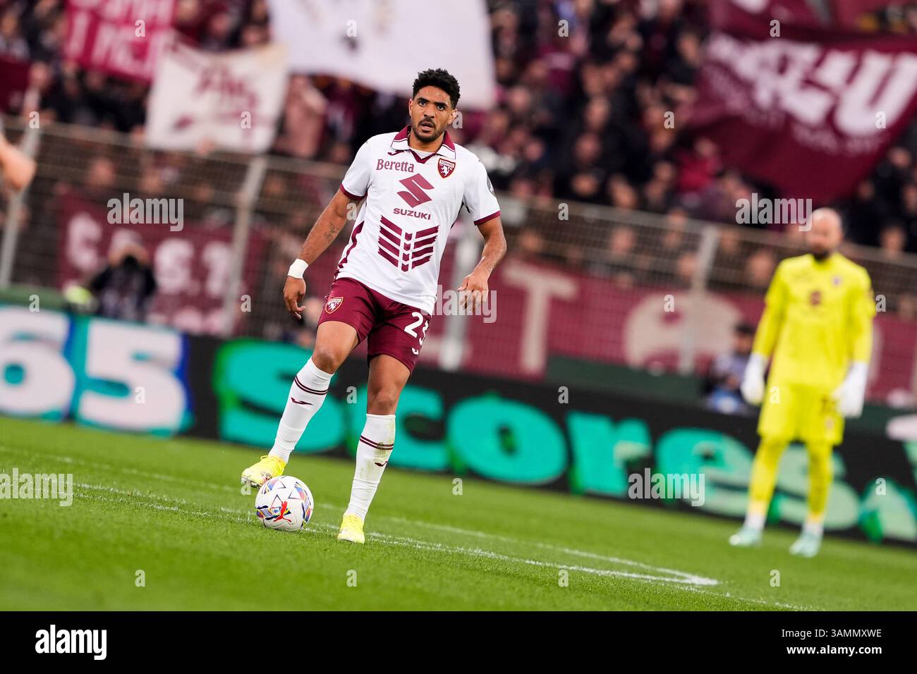Torino, Italia. 13th Apr, 2025. Torino's Saul Coco before the Serie A ...