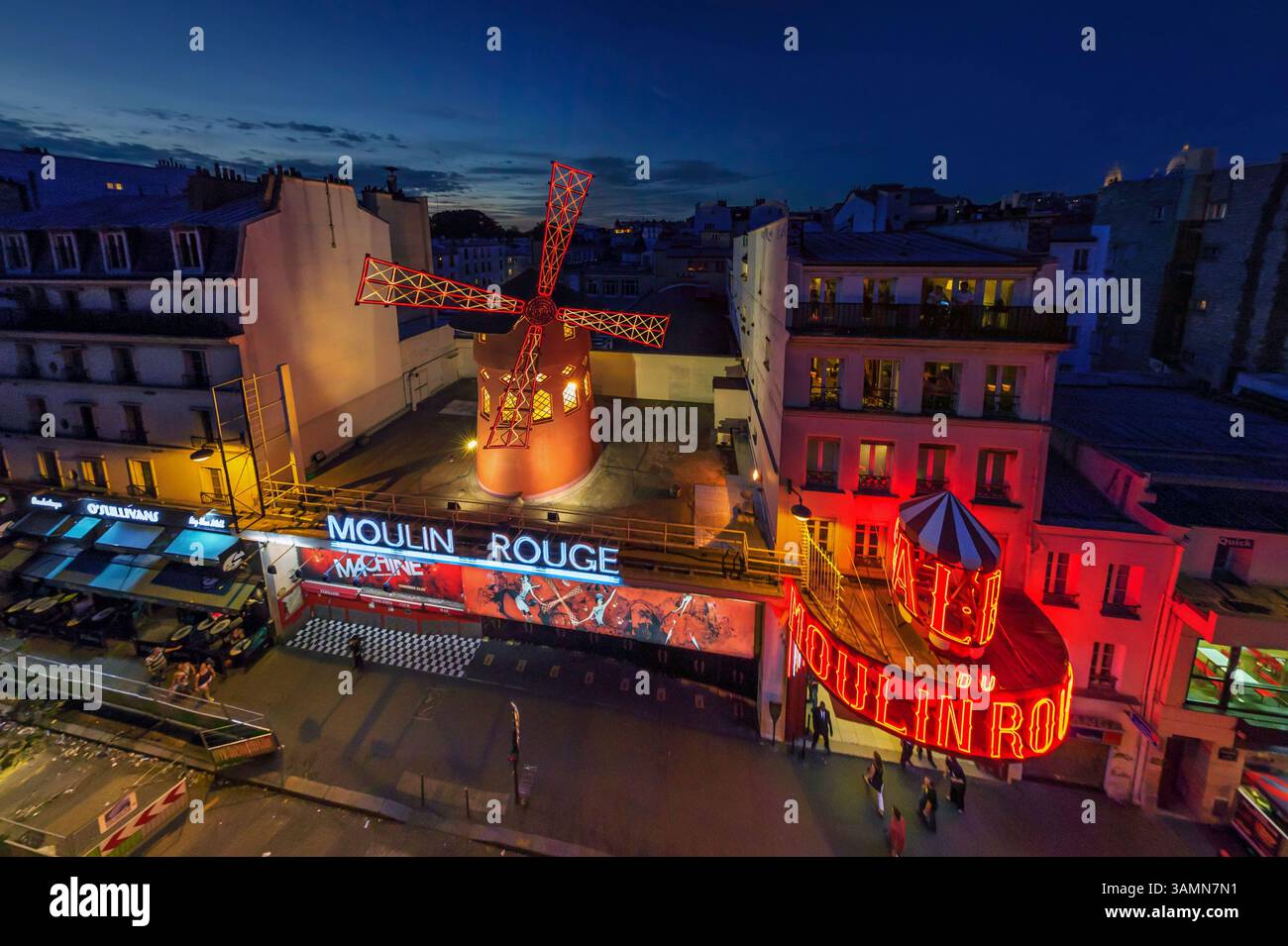 Paris, France - 22 February 2022: Panoramic aerial view of the Moulin ...