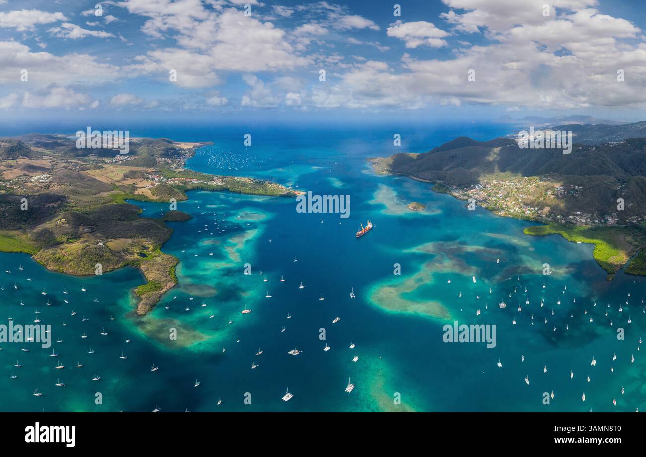 Aerial view of the Lesser Antilles, Caribbean Sea Stock Photo - Alamy