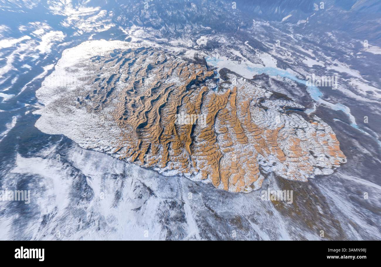 Aerial view of Chara Sands, Russia Stock Photo - Alamy