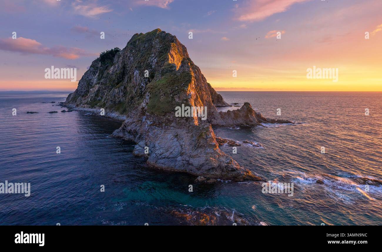 Aerial view of the Aniva Lighthouse. Sakhalin Island, Russia Stock ...