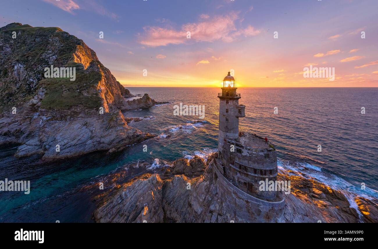 Aerial view of the Aniva Lighthouse. Sakhalin Island, Russia Stock ...