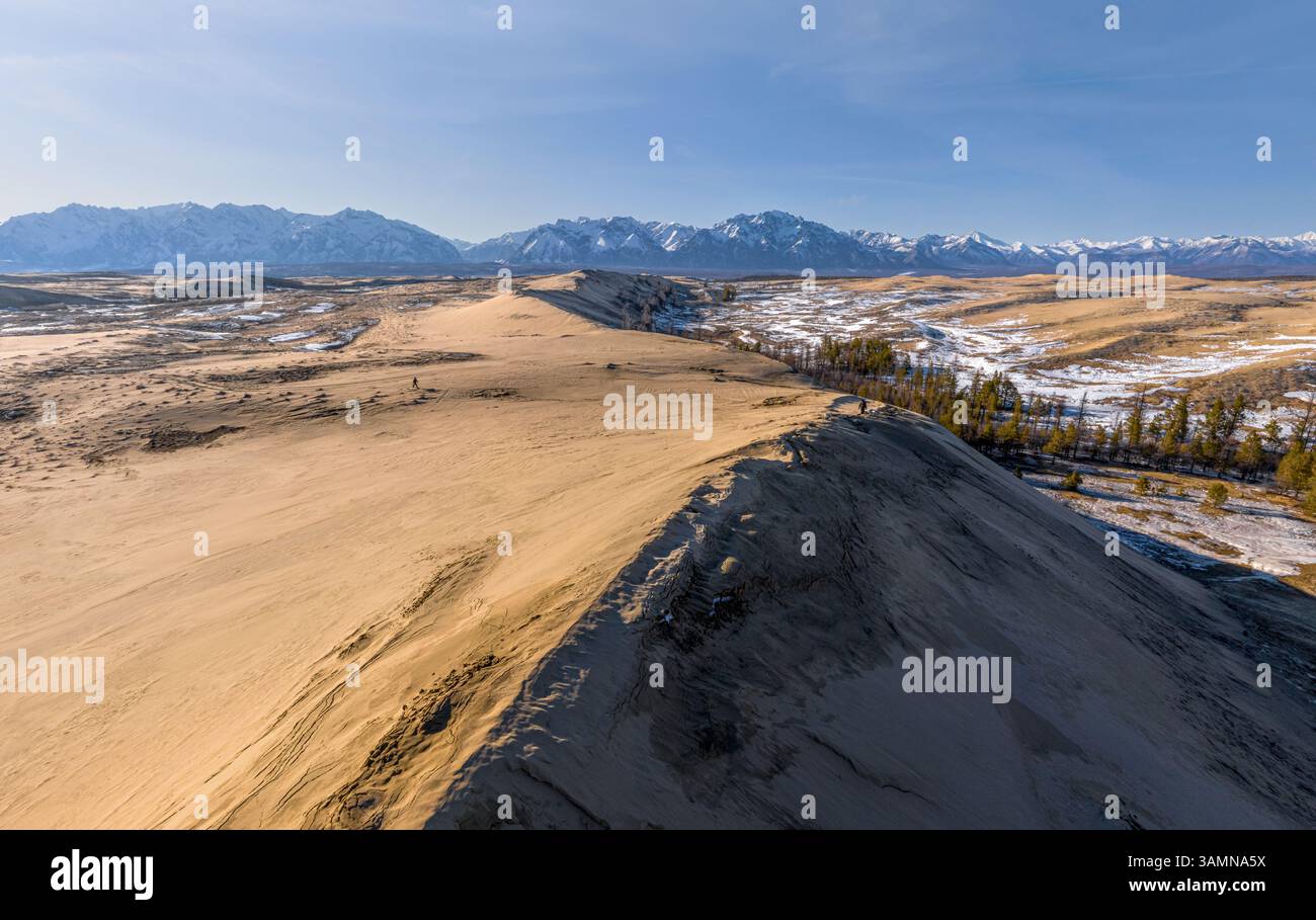 Aerial view of Chara Sands, Russia Stock Photo - Alamy