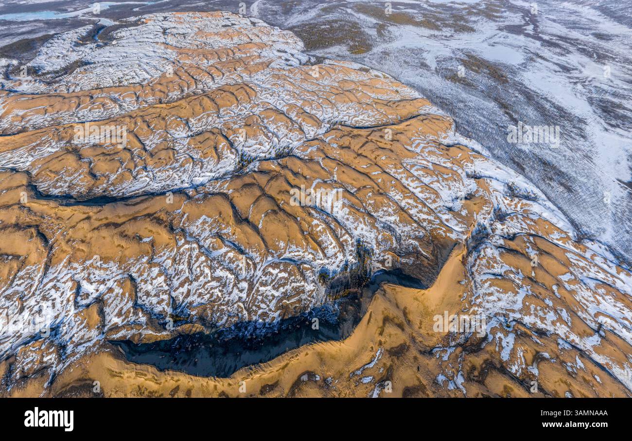 Aerial view of Chara Sands, Russia Stock Photo - Alamy