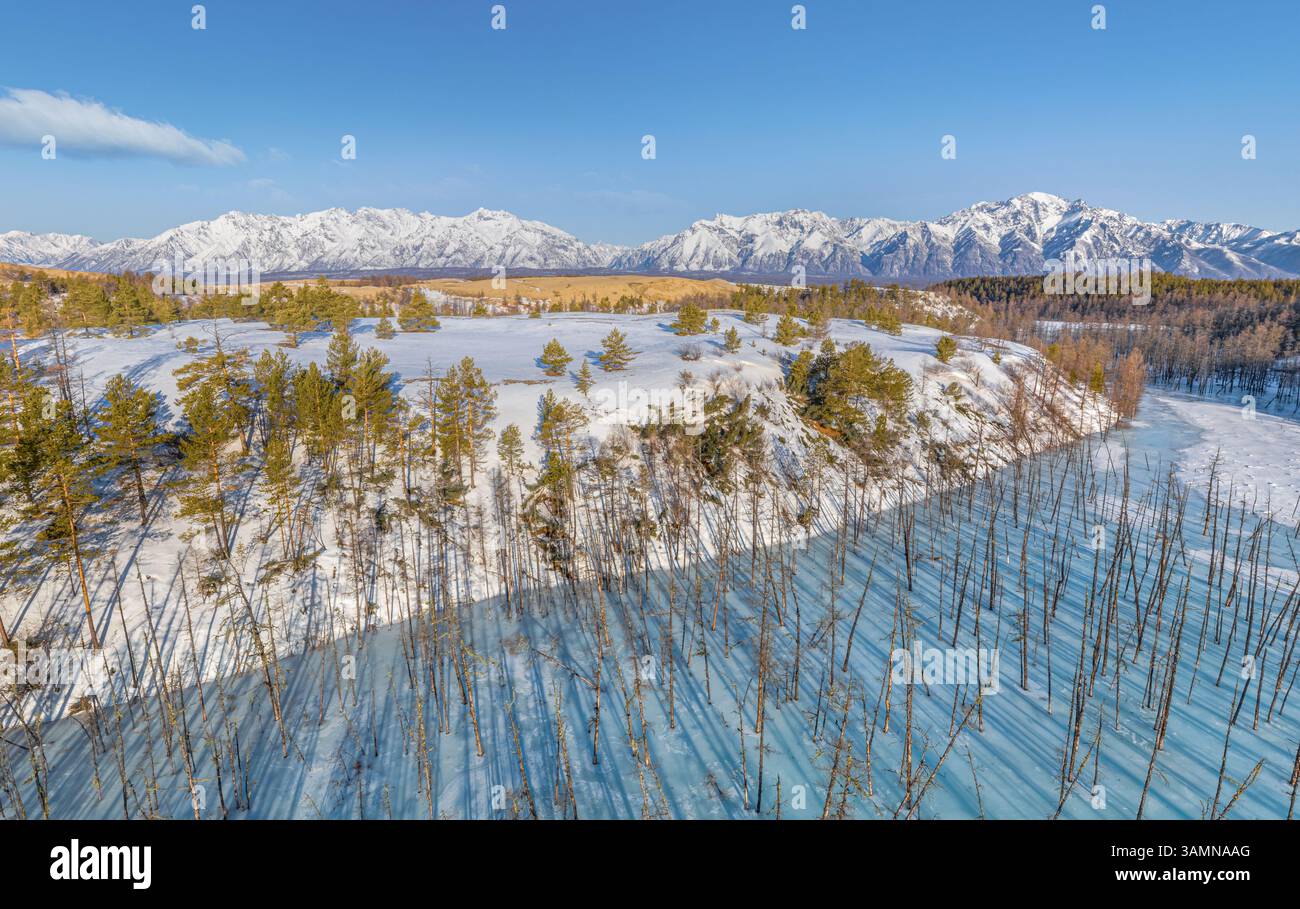 Aerial view of Chara Sands, Russia Stock Photo - Alamy