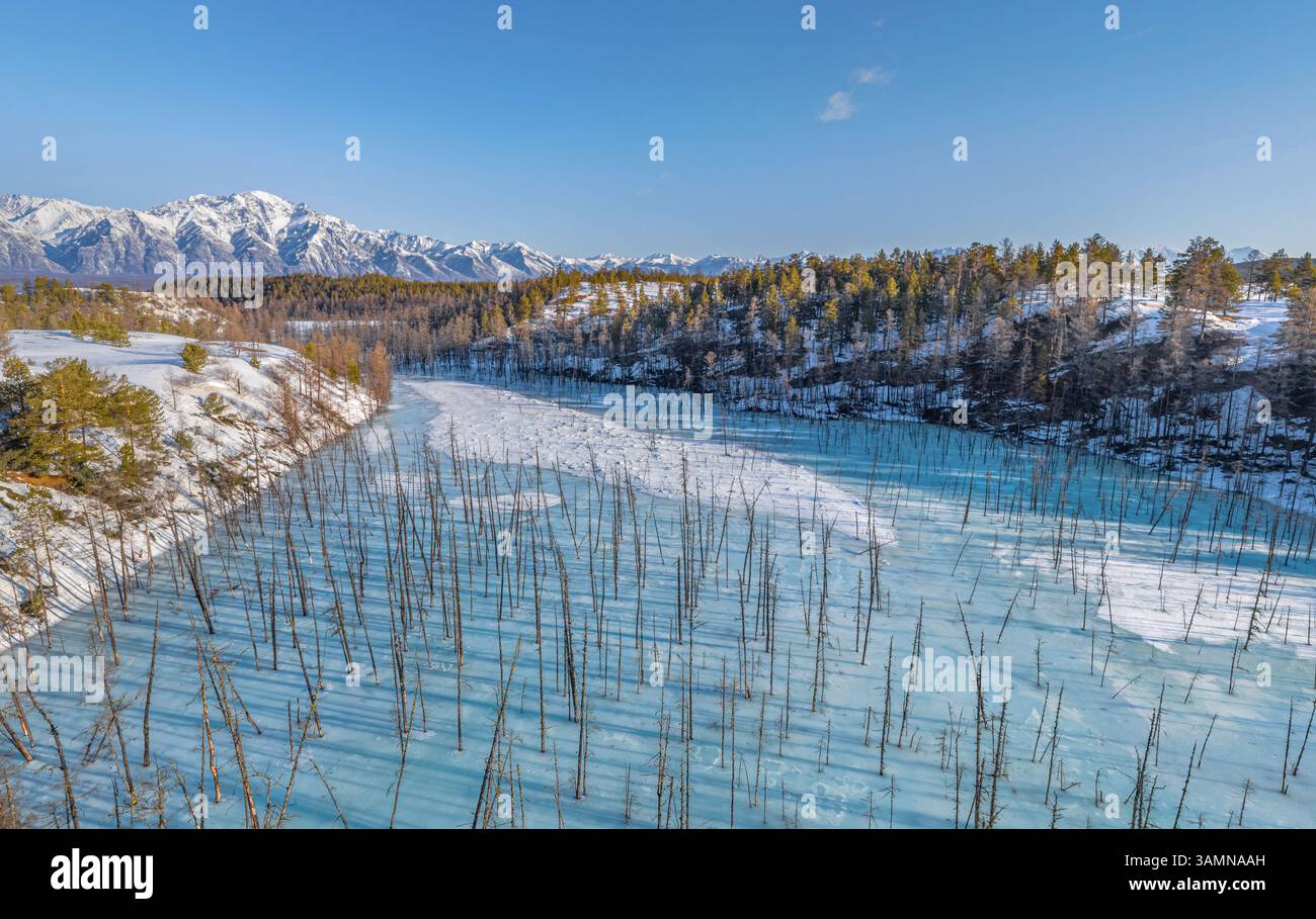 Aerial view of Chara Sands, Russia Stock Photo - Alamy