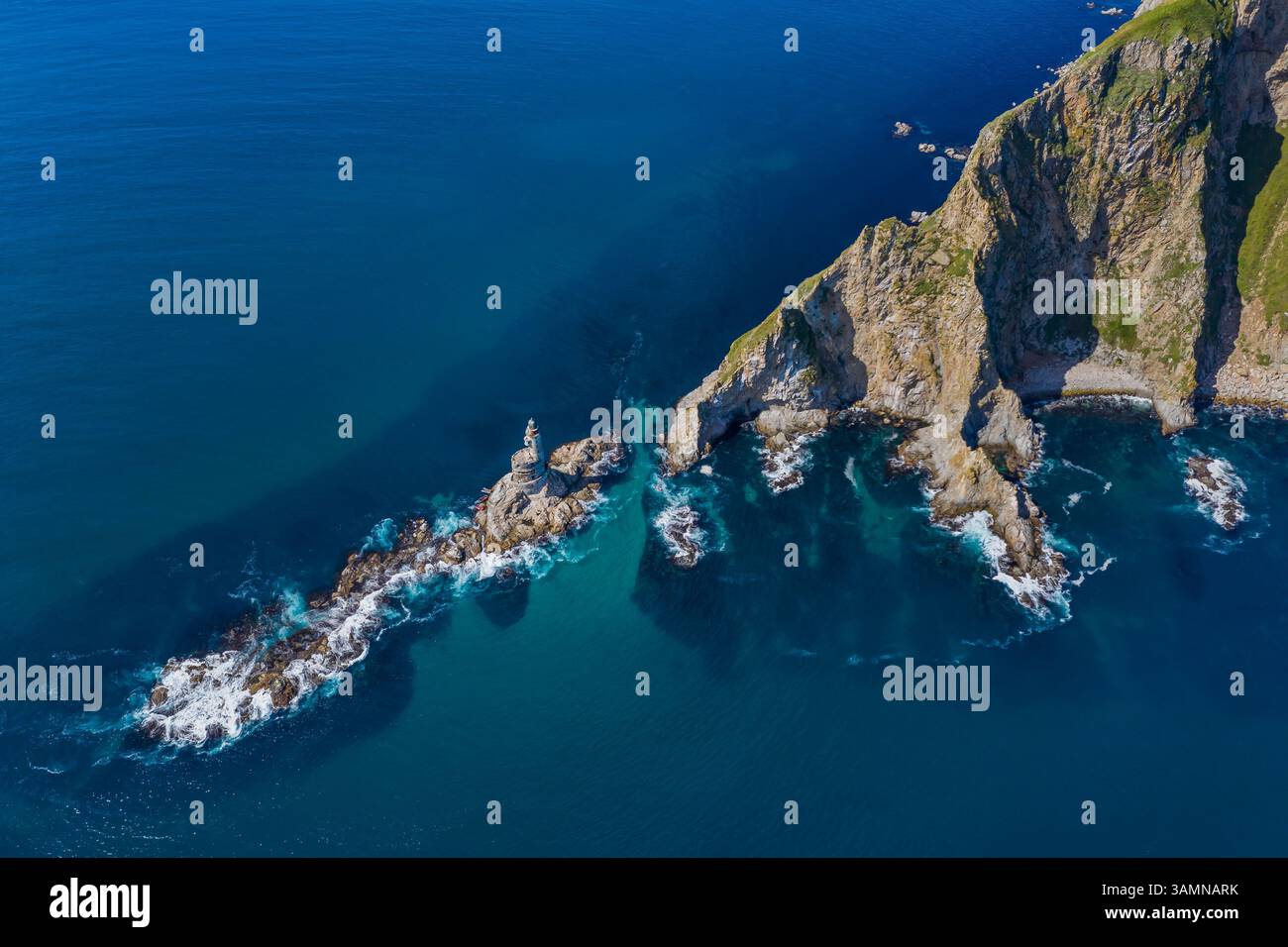 Aerial view of the Aniva Lighthouse. Sakhalin Island, Russia Stock ...