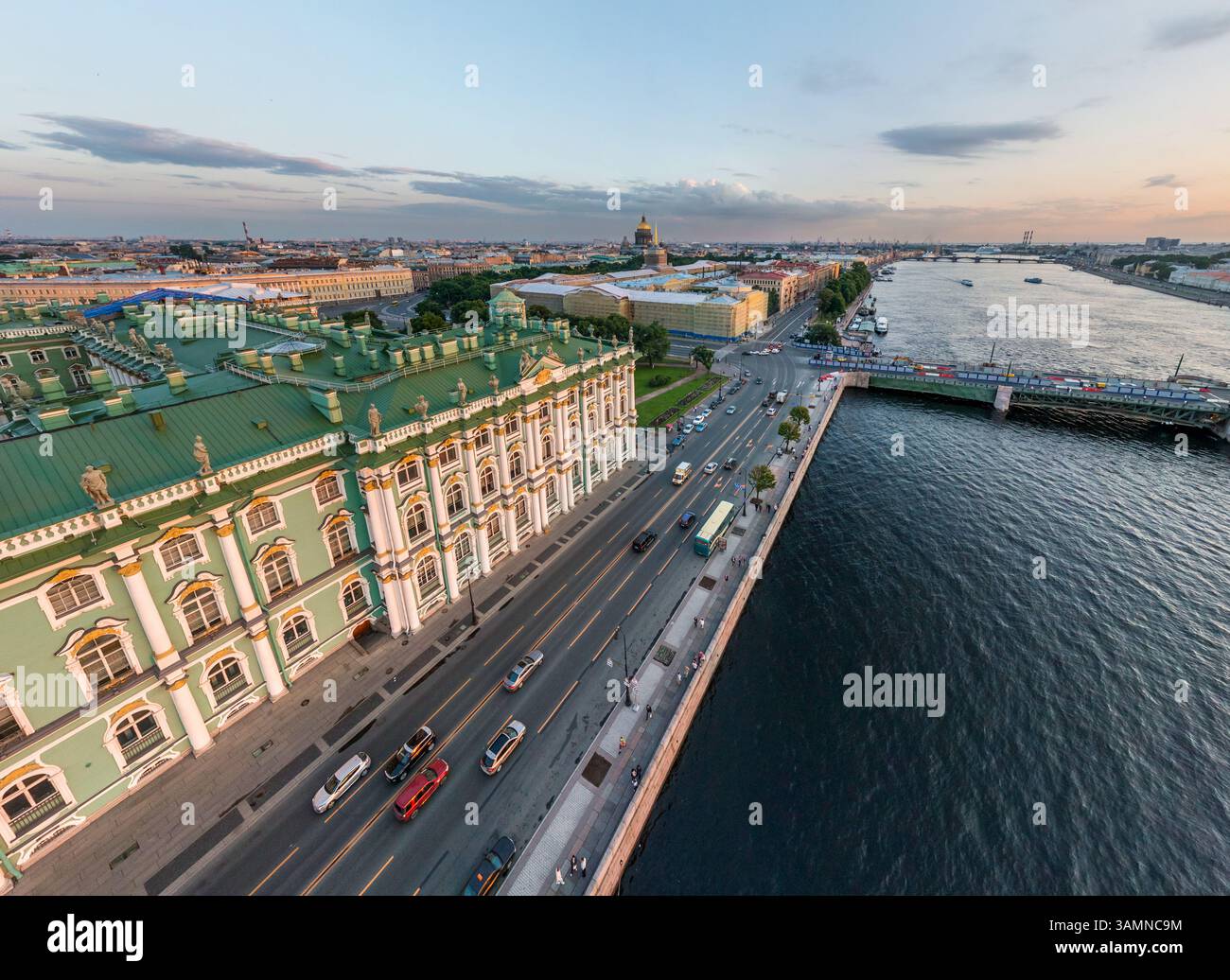 Aerial view of the Palace Embankment, St. Petersburg, Russia Stock ...