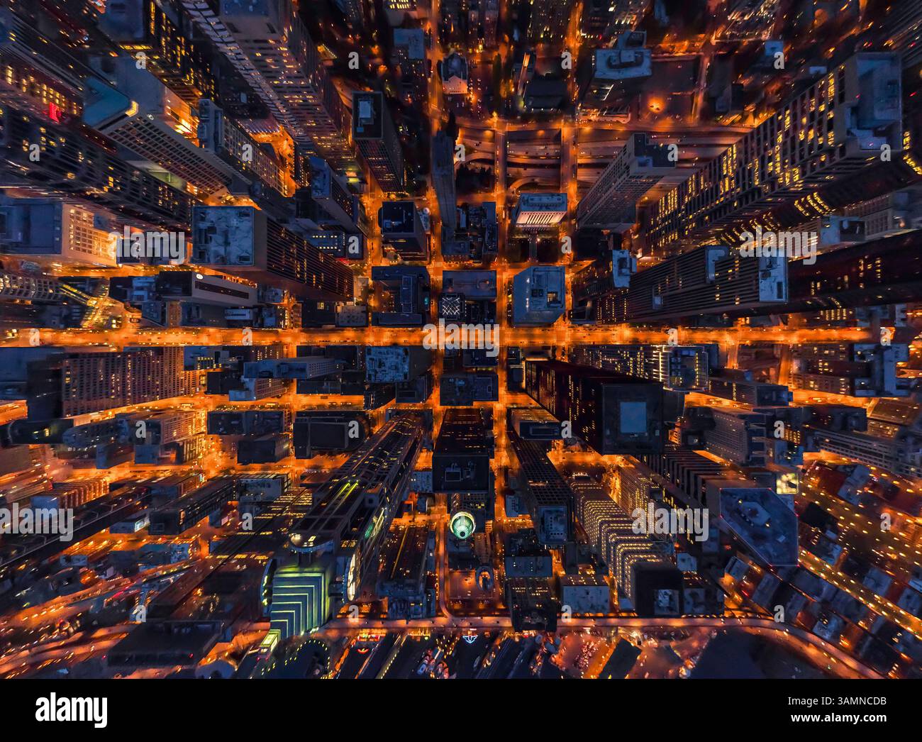 Aerial view of downtown Seattle at night, USA Stock Photo - Alamy