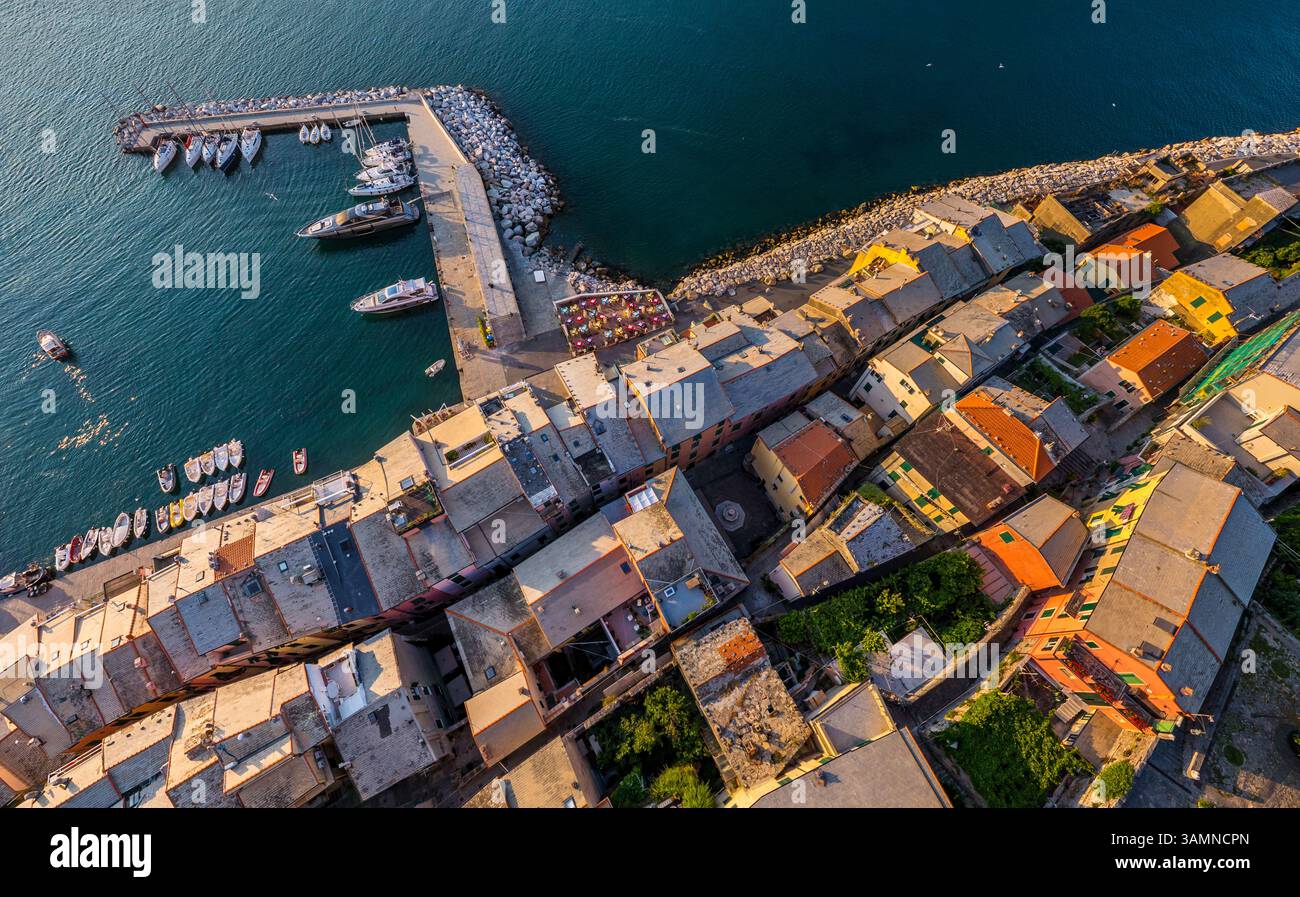Aerial view above of Porto Venere, Italy Stock Photo - Alamy