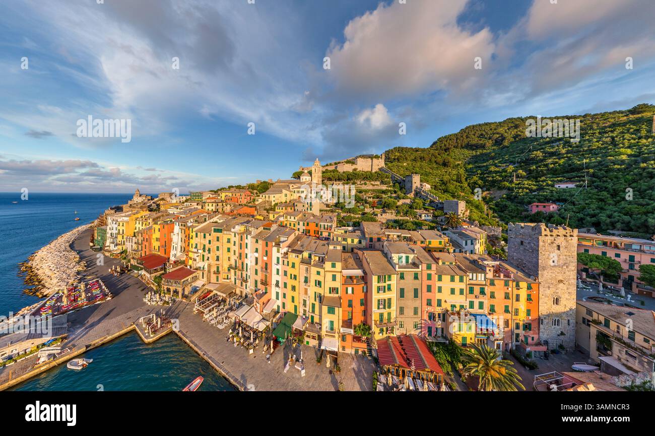 Aerial view of colorful houses at Porto Venere, Italy Stock Photo - Alamy